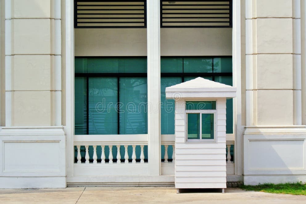 White Sentry Box and Building Stock Image - Image of wooden, sentry ...