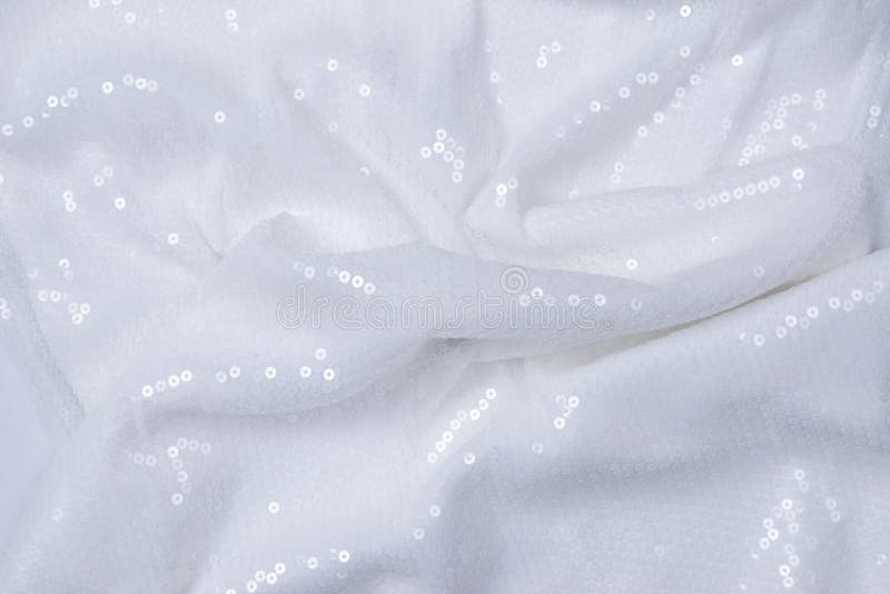 White Sequin Background. White Shiny Sequin Fabric Stock Image - Image ...
