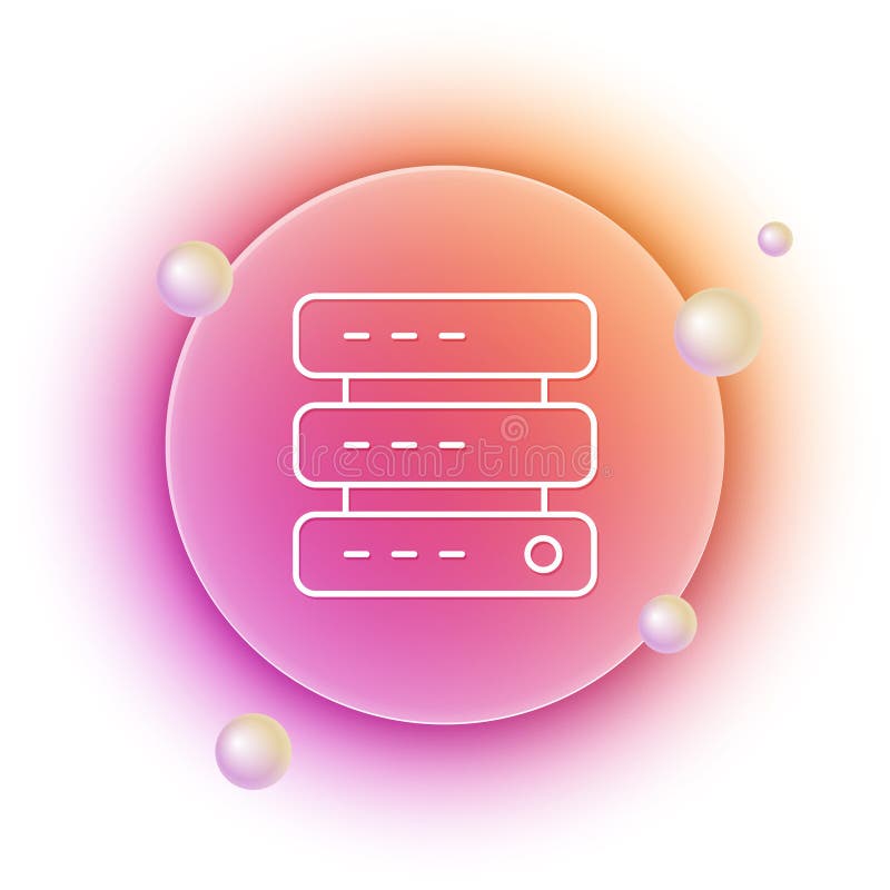 White Server, Data, Web Hosting Icon Isolated on White Background. Orange and Pink Gradient ...