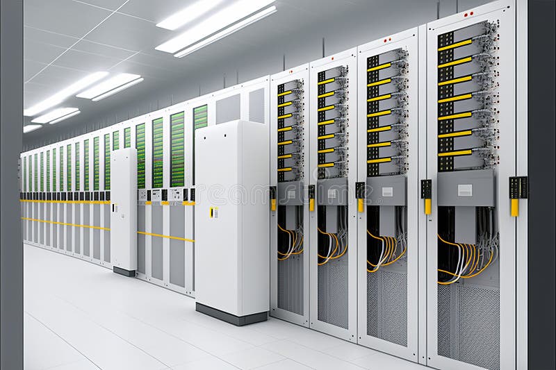 White Server Room. Generative Ai Stock Illustration - Illustration of ...