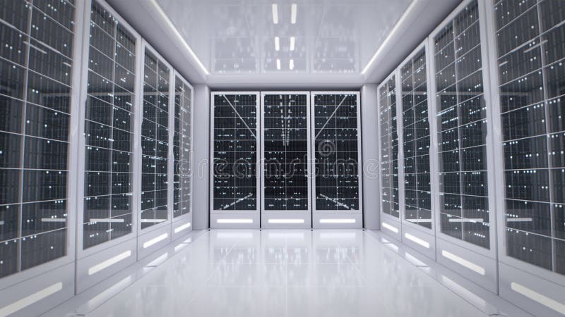 White Server Room in Modern Data Center Stock Footage - Video of modern ...