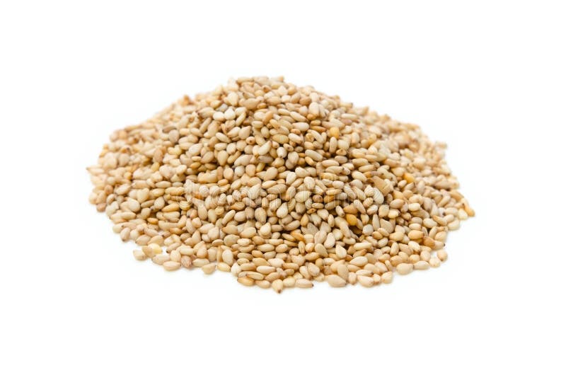 White Sesame Seeds Isolated on White Background. Top View Photography ...