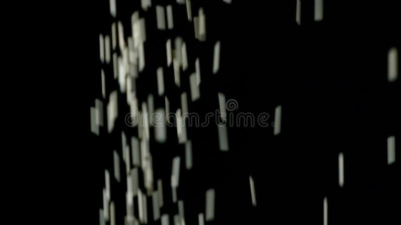 White Sesame Falling on Black Background Slow Motion. Stock Footage ...