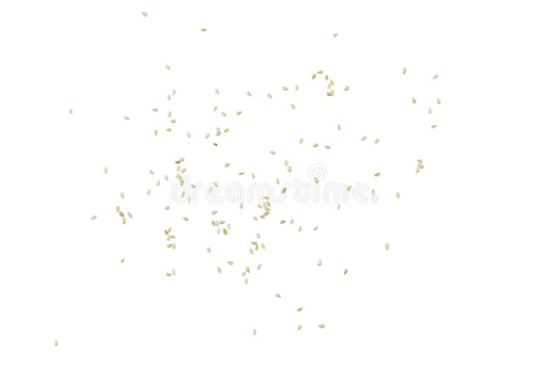 White Sesame Scattered on a White Background. Stock Photo - Image of ...