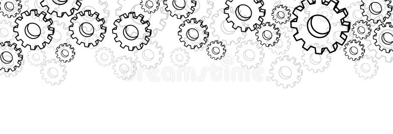 White Settings Banner with Gears. Stock Vector - Illustration of gear ...