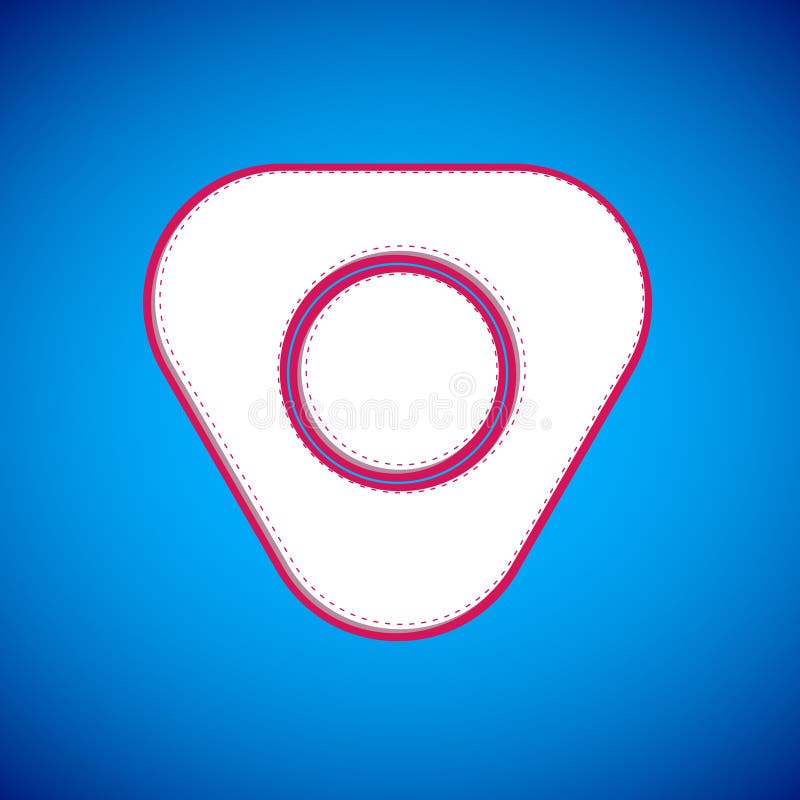 White Sewing Chalk Icon Isolated on Blue Background. Vector Stock ...