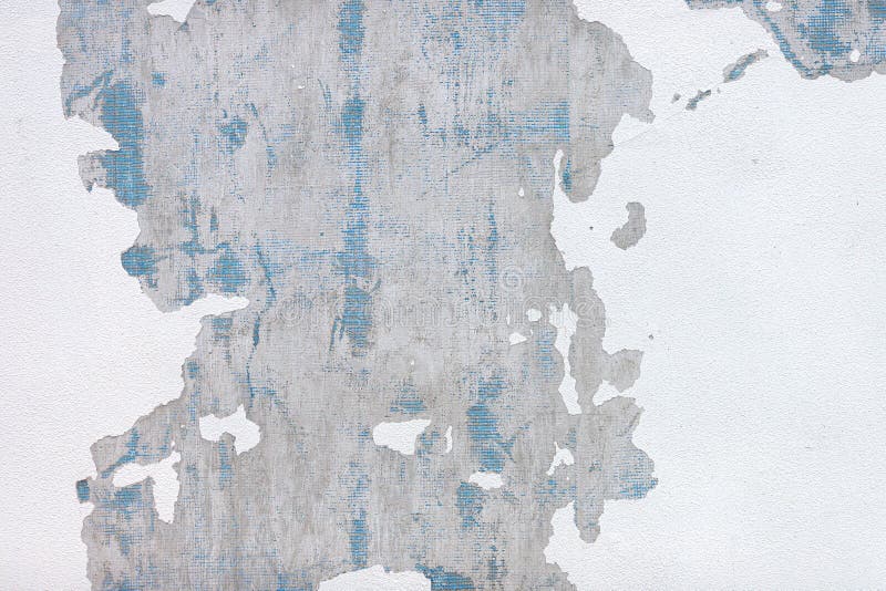 White Shabby Wall Surface with Peeling Plaster and Paint. Building ...