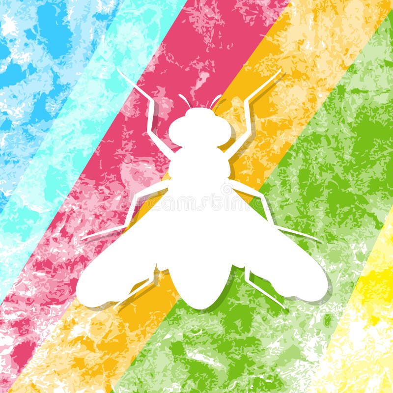 White Shape Fly on Grunge Background Stock Vector - Illustration of ...