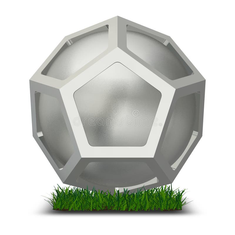 White Shape on the Grass, 3D Render, Background, Geometric Figure ...