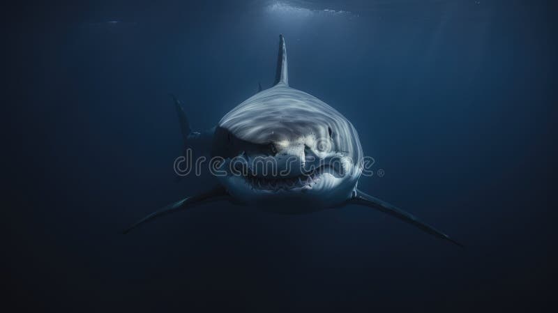 A White Shark in Front stock illustration. Illustration of wave - 297615061