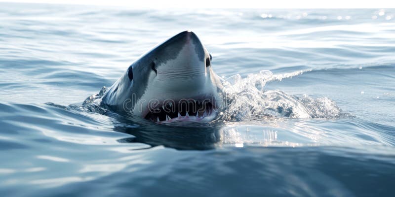 A White Shark in Front stock illustration. Illustration of dolphin ...