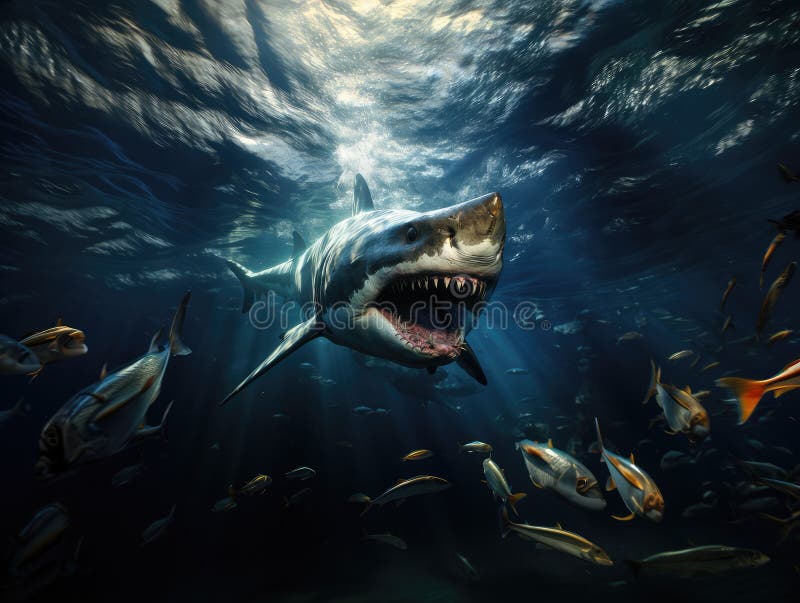 A White Shark in Front stock illustration. Illustration of front ...