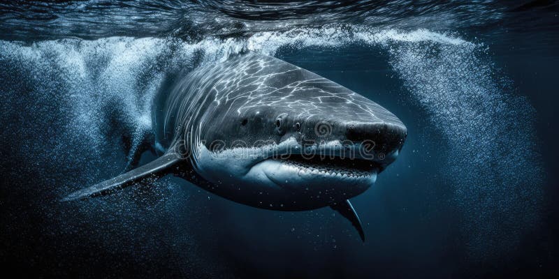 A White Shark in Front stock illustration. Illustration of white ...