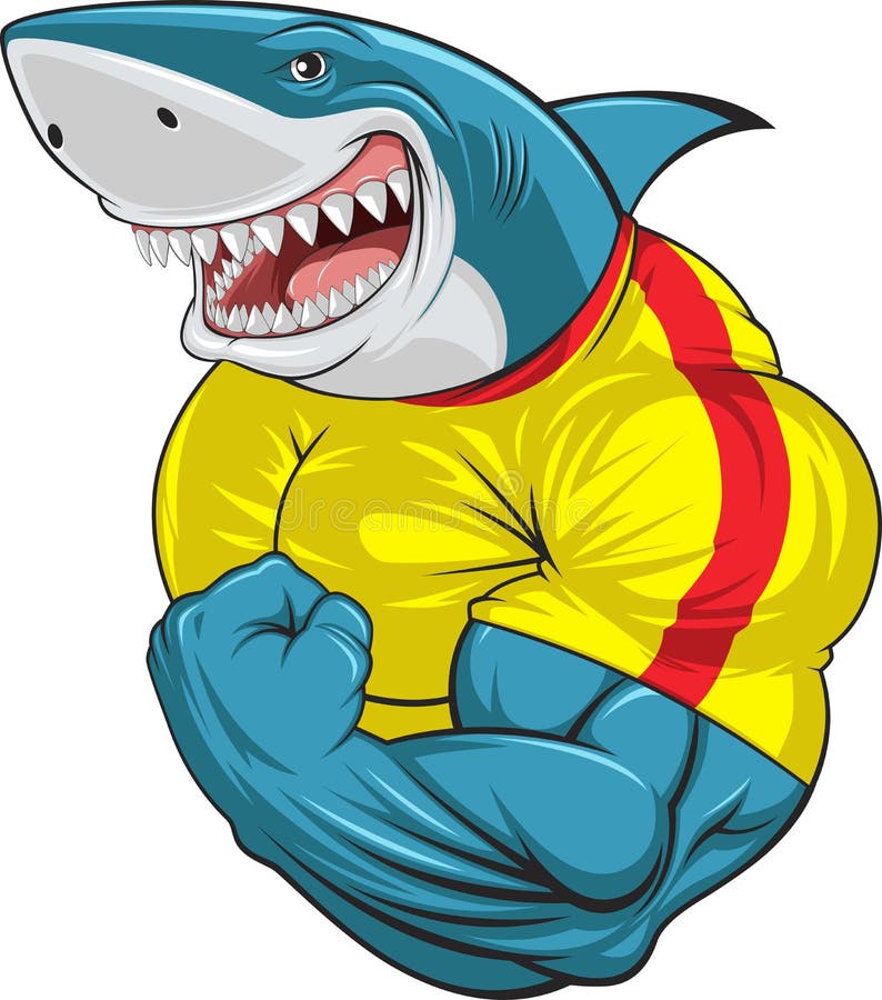 Strong Shark Cartoon