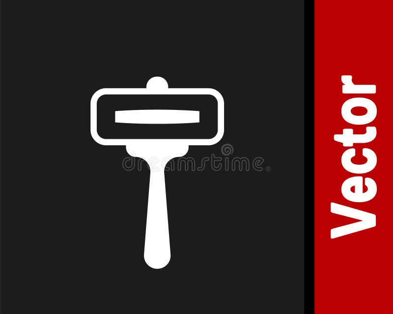 White Shaving Razor Icon Isolated on Black Background. Vector Stock ...