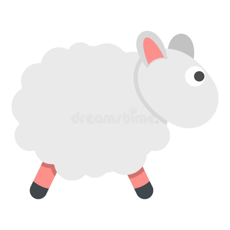 White Sheep Icon, Cartoon Style Stock Illustration - Illustration of ...