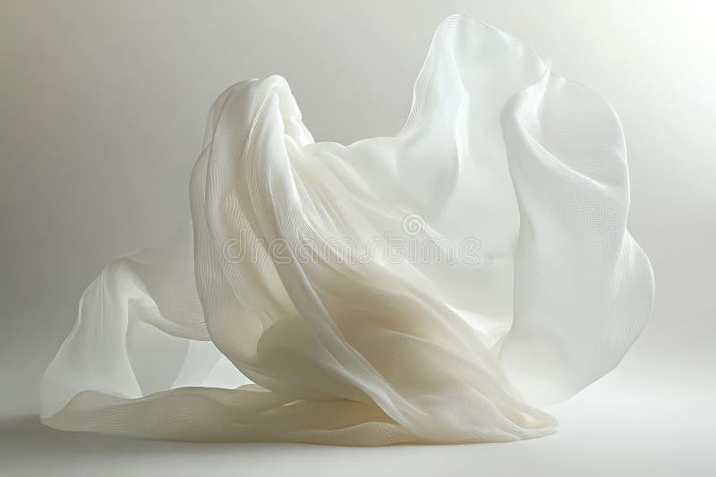 A White Sheer Fabric Draped in a Sculpted Form Stock Illustration ...