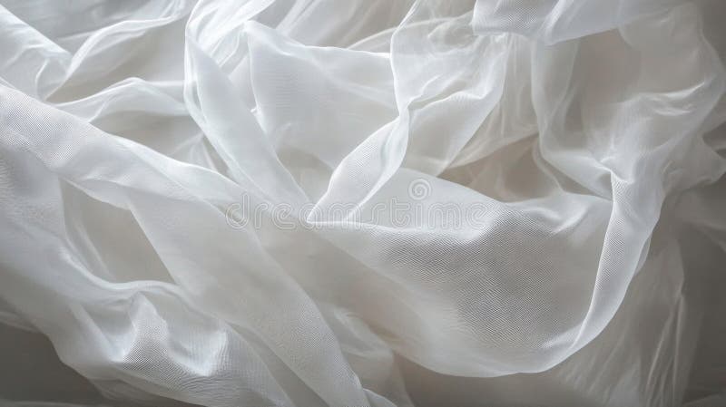 White Sheer Fabric Draped in Soft Folds Stock Illustration ...