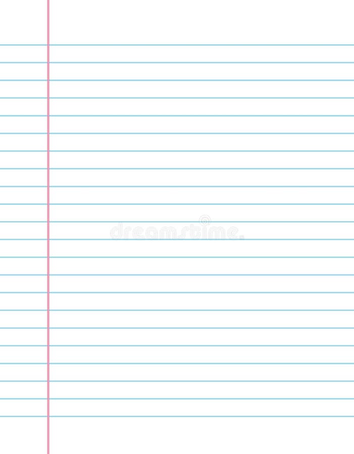 White Sheet of Notebook . Notebook Sheet in a Line with a Red Line ...