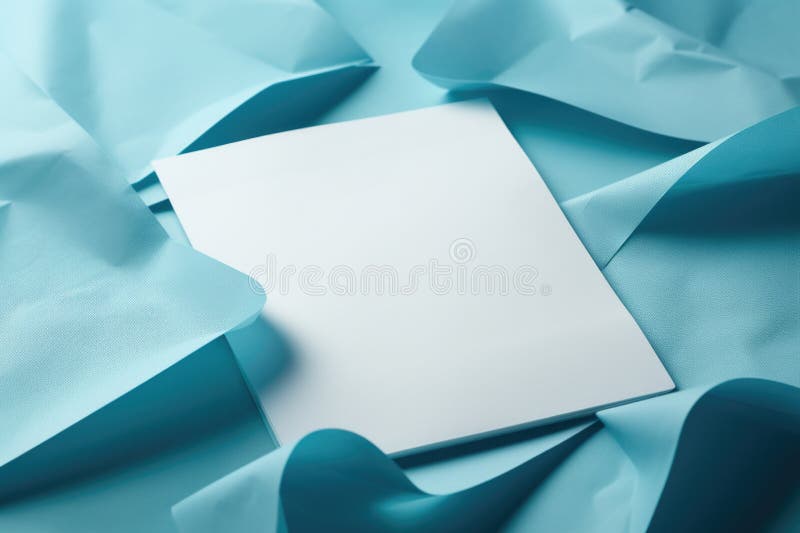 White Sheet of Paper on Blue Background Stock Photo - Image of ...