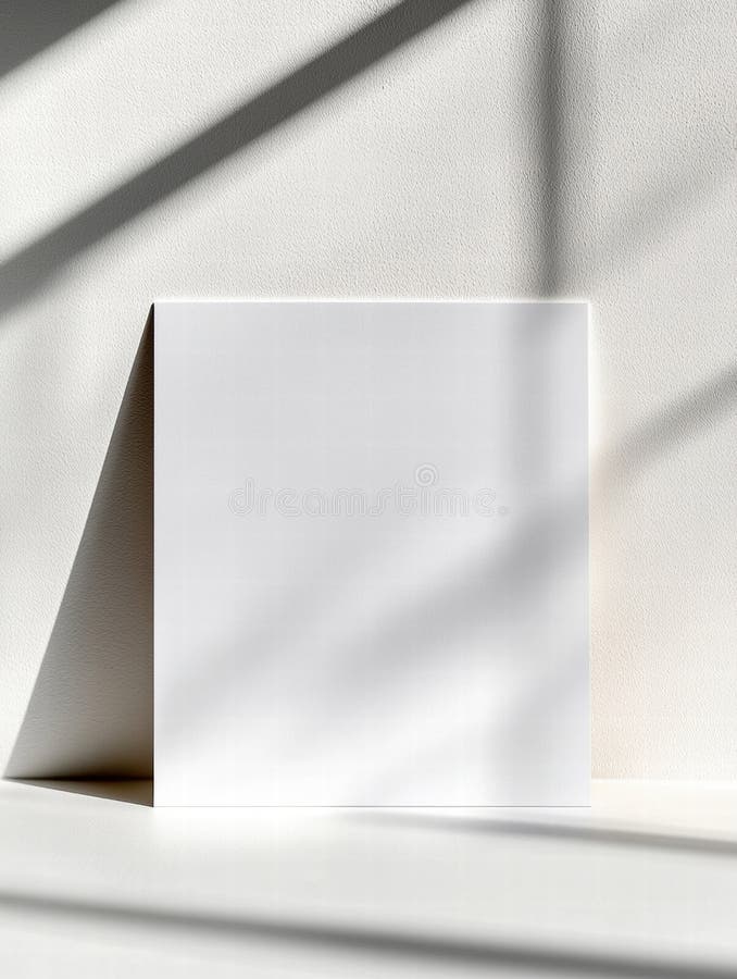White Sheet of Paper Casting Shadows in a Minimalistic Indoor Setting ...