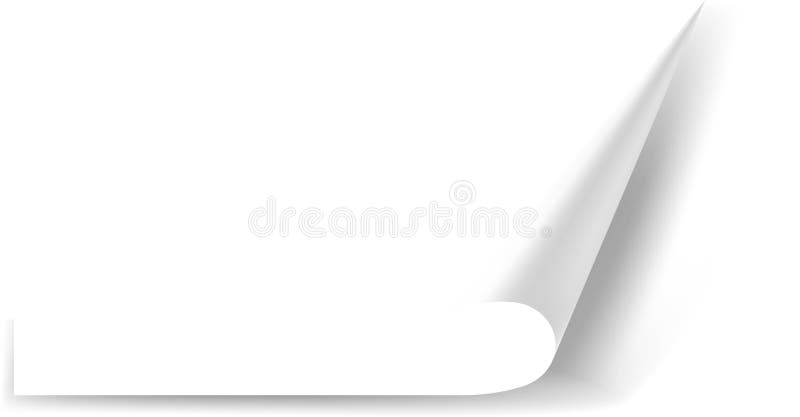 White Sheet of Paper Curling Up from Bottom Right Corner, Creating a ...