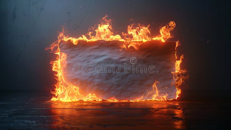 White Sheet of Paper on Fire Stock Illustration - Illustration of light ...