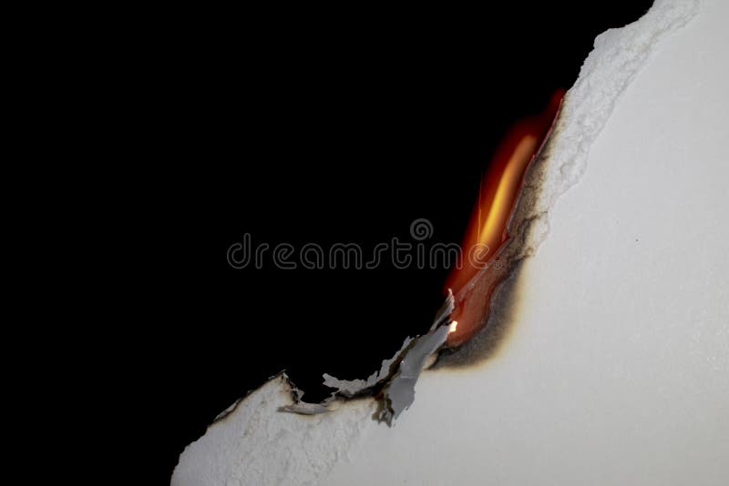 White Sheet of Paper with Fire Stock Image - Image of isolated, edge ...