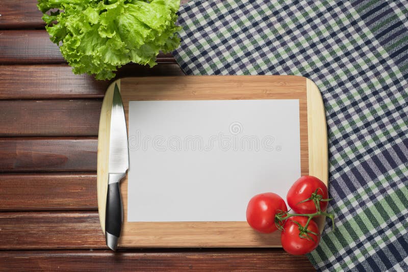 White Sheet of Paper on Kitchen Table Stock Image - Image of board ...