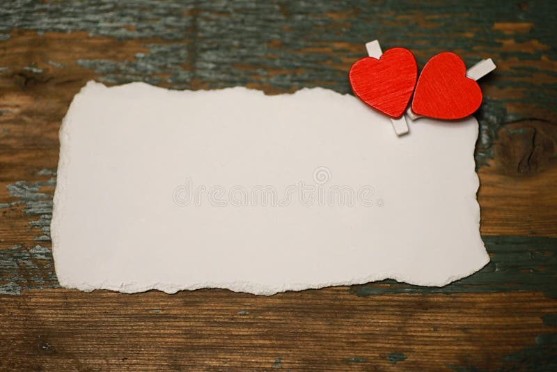 White Sheet Paper Love Notes and Heart Shape Stock Photo - Image of ...
