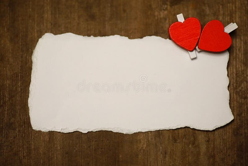 White Sheet Paper Love Notes and Heart Shape Stock Image - Image of ...