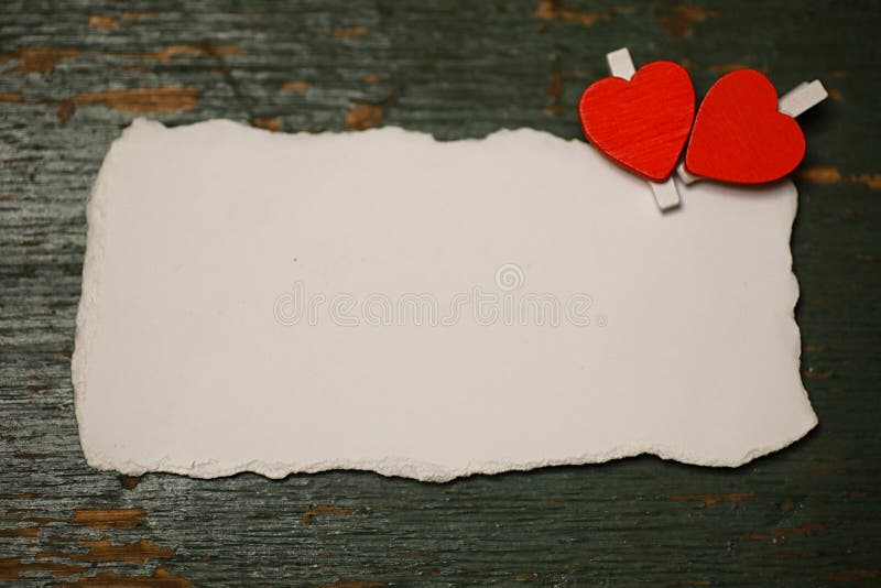 White Sheet Paper Love Notes and Heart Shape Stock Image - Image of ...