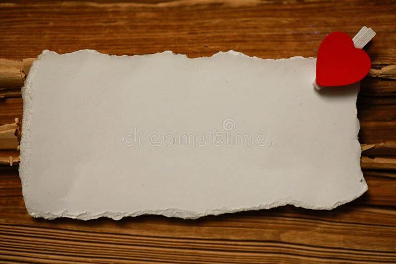 White Sheet Paper Love Notes and Heart Shape Stock Image - Image of ...