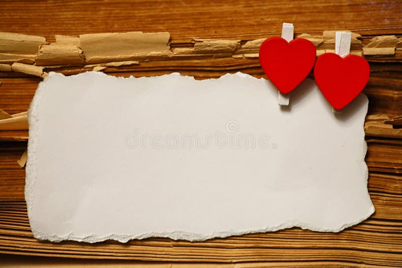 White Sheet Paper Love Notes and Heart Shape Stock Photo - Image of ...