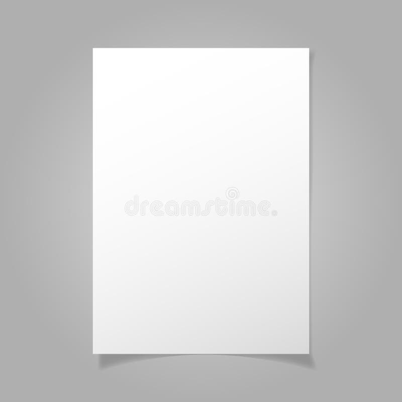 Vector White Sheet of Paper. Realistic Empty Paper Note Stock ...