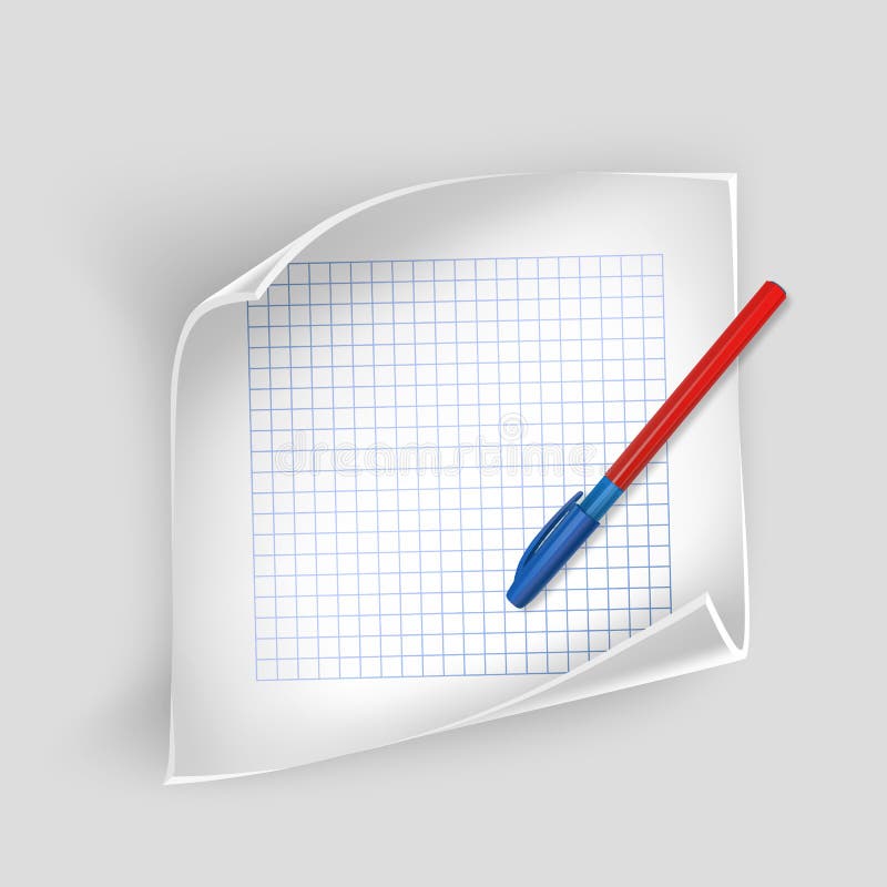 White Sheet of Paper with Realistic Pen, Sheet of Paper for Your ...