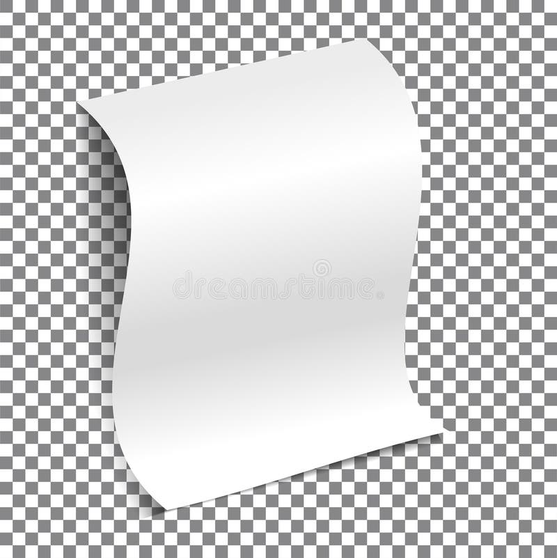 White Sheet of A4 Paper with a Shadow on a Transparent Background ...