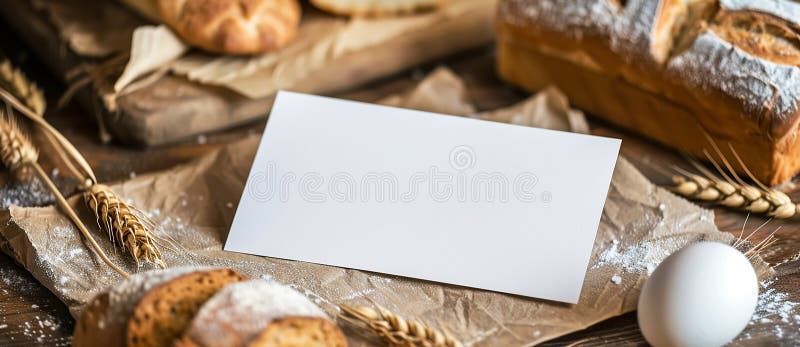 White Sheet of Paper on the Table with Pastries Stock Illustration ...