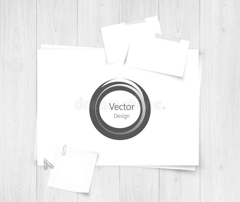 White Sheet of Papers and Abstract Design.Realistic Stock Illustration ...