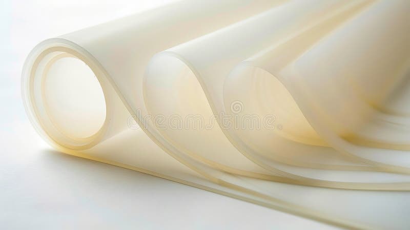 A White Sheet of Plastic on a Table Stock Photo - Image of line, roll ...