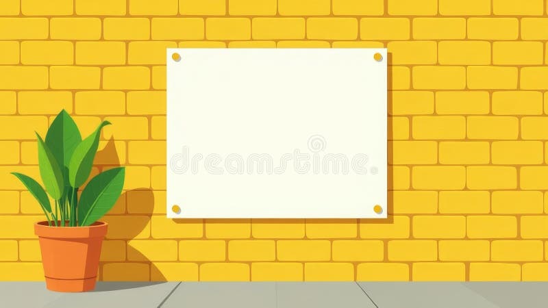 White Sheet for Text on Yellow Brick Background Stock Image - Image of ...