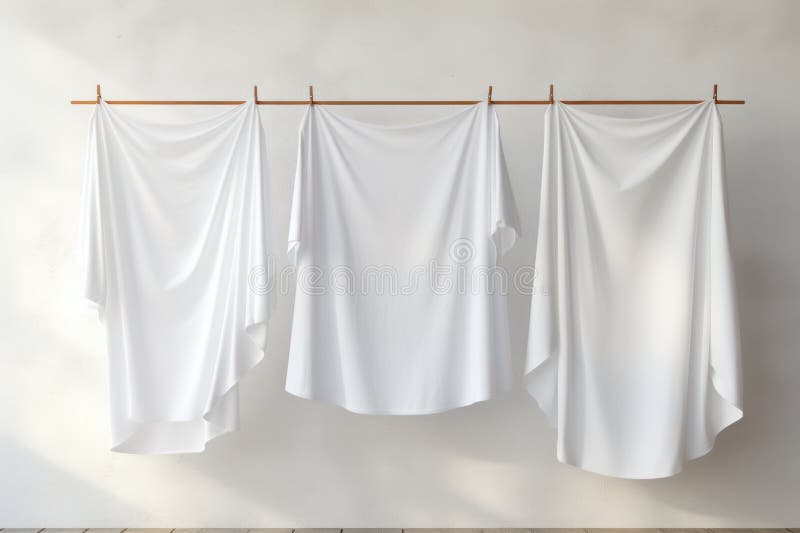 White Sheets and Linen Dry on a Rope, Clean Simple Layout for Text ...
