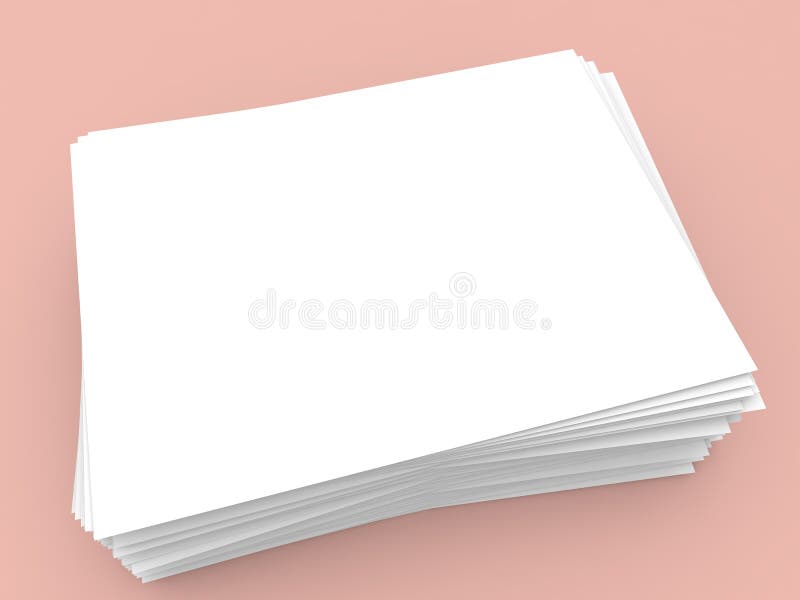 Two Sheets of A4 Paper on a Blue Background. Stock Illustration ...