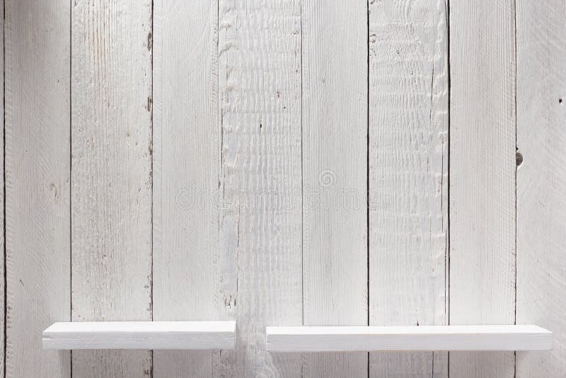 White Shelf on Wooden Wall Background Stock Image - Image of background ...