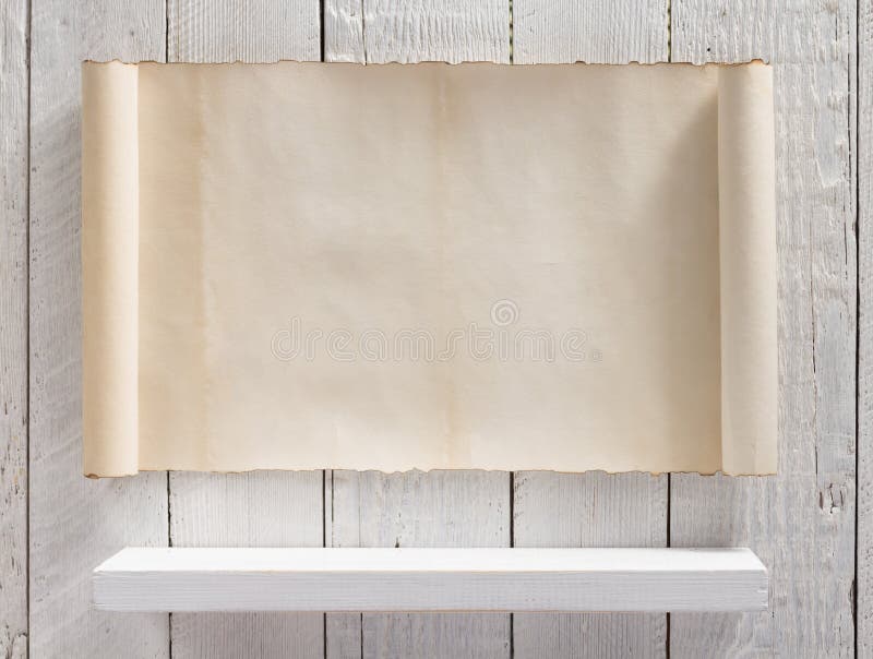White Shelf on Wooden Wall Background Stock Image - Image of background ...