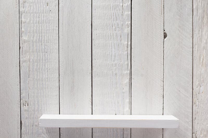 White Shelf on Wooden Wall Background Stock Image - Image of background ...