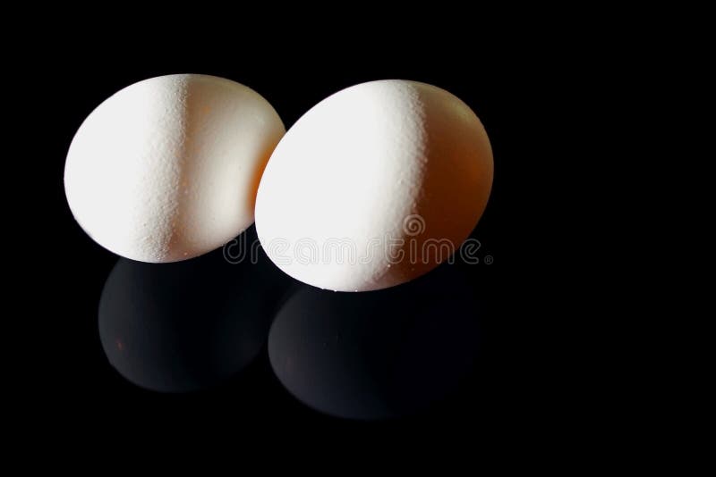 White Shell Eggs Isolated on Black Background Stock Image - Image of ...