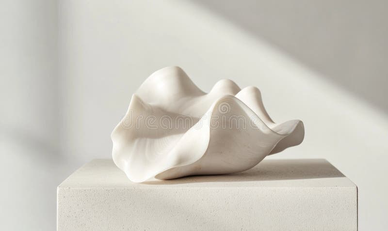 A White Shell is Sitting on a White Pedestal Stock Illustration ...