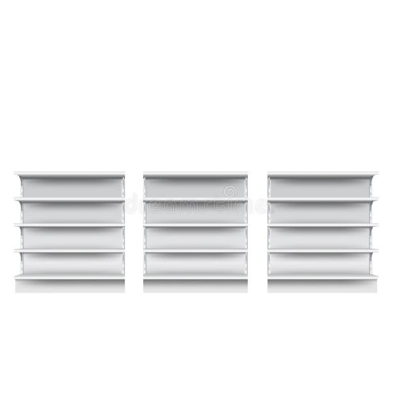 White Shelving Unit Set with Multiple Shelves Mockup Vector Stock ...