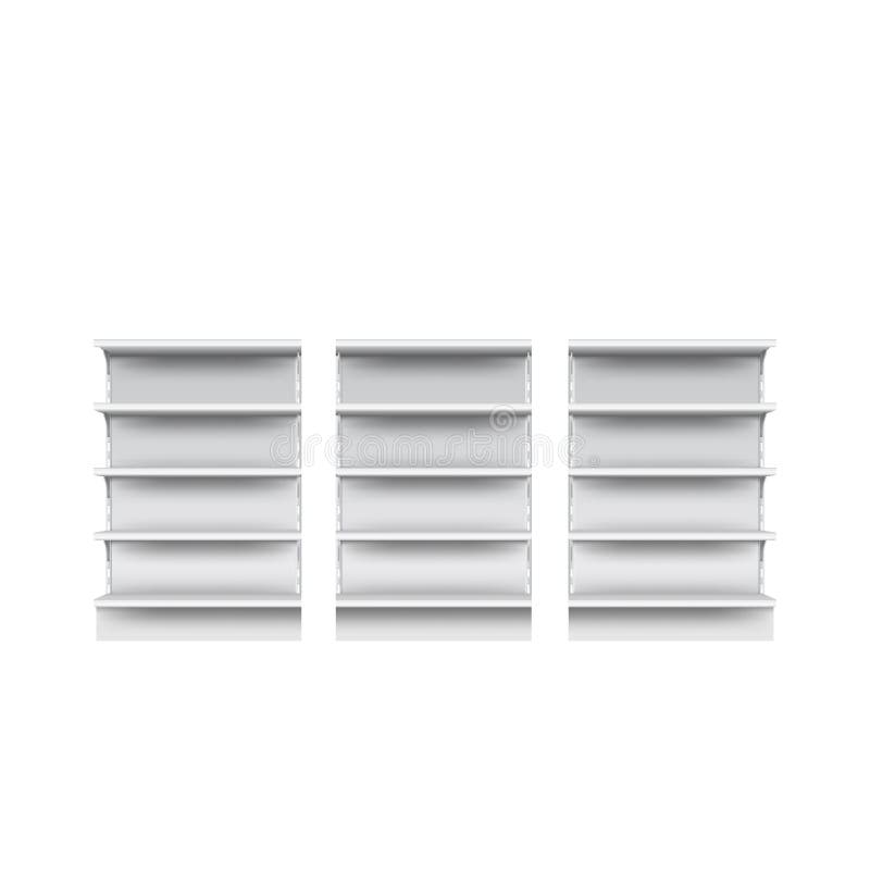 White Shelving Unit Set with Multiple Shelves Mockup Vector Stock ...